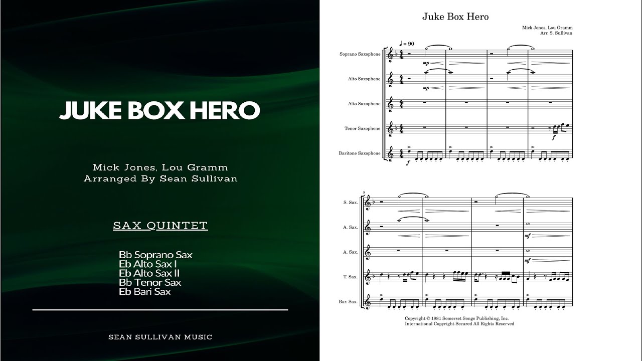 Juke Box Hero - Sax Quintet - YouTube