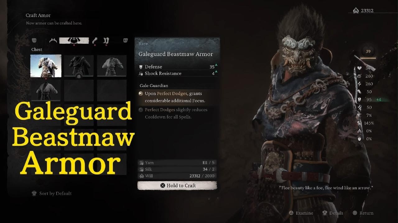 How To Upgrade New Costume Galeguard Beastmaw Armor l Black Myth Wukong ...