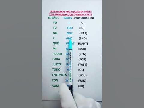 PALABRAS MÁS USADAS EN INGLÉS Y SU PRONUNCIACIÓN CORRECTA 1 PRIMERA PARTE #aprendoinglescantando ...
