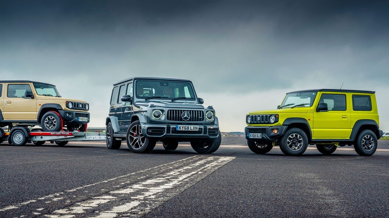 Mercedes AMG G63 & Trailer vs Suzuki Jimny | Drag Races | Top Gear ...
