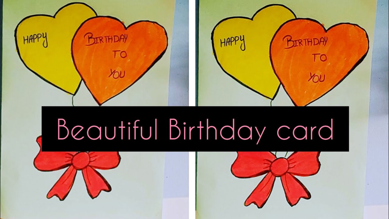 How to make a beautiful Birthday card. Simple greeting card. - YouTube