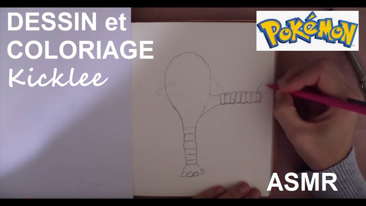 ASMR français - Dessin et coloriage : Kicklee (Pokémon) - YouTube