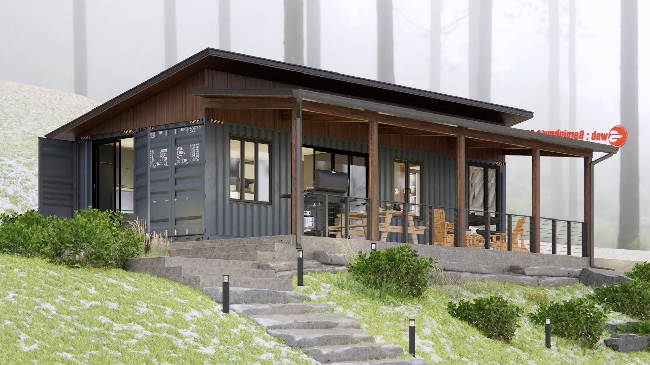 Container house full tour | beautiful container house hillside view ...