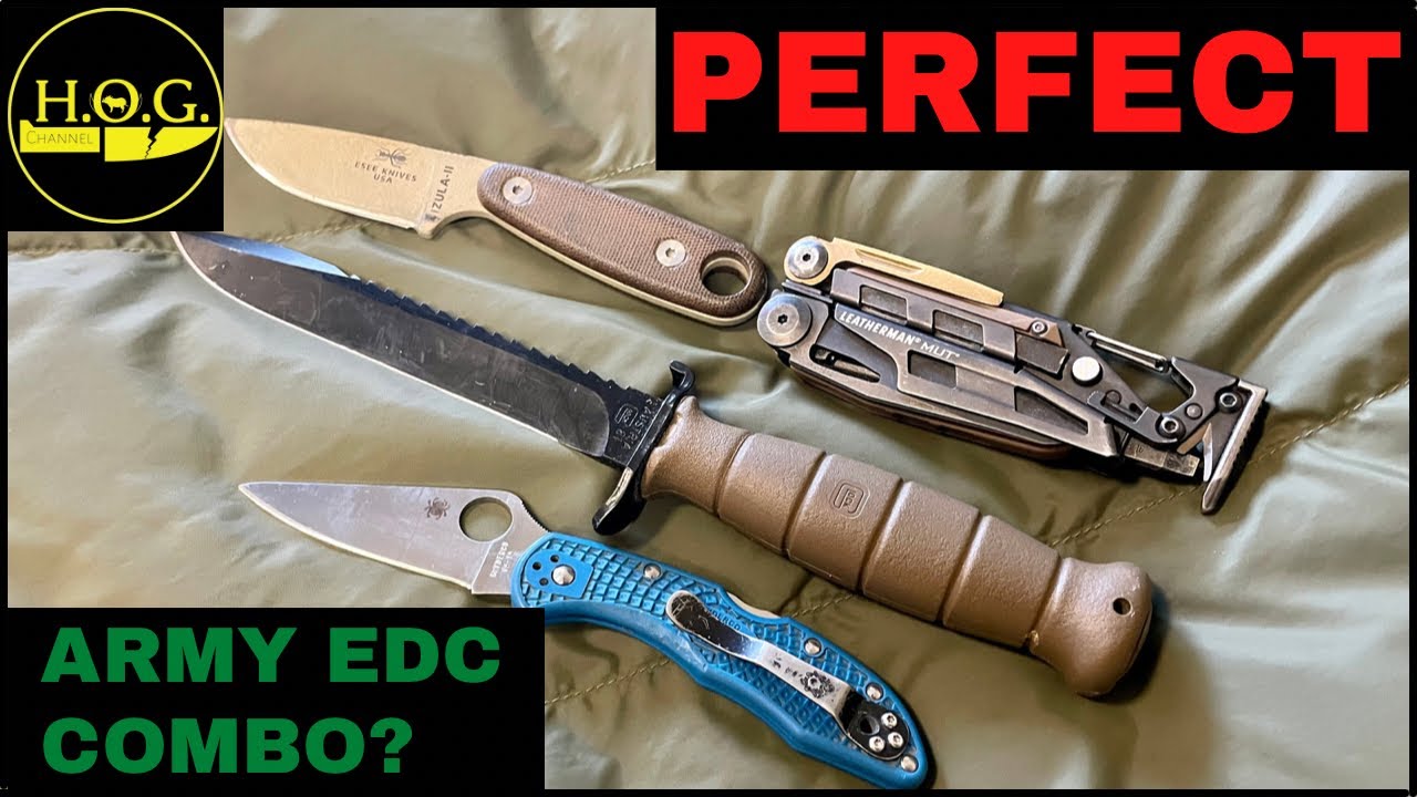 HARD USE ARMY EDC Knife Combo | Glock Knife + Spyderco Delica ...