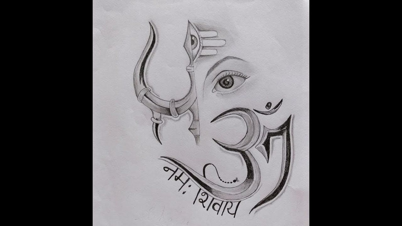 OM NAMAH SHIVAY | PENCIL ART | GIRL DRAWING TALENT - YouTube