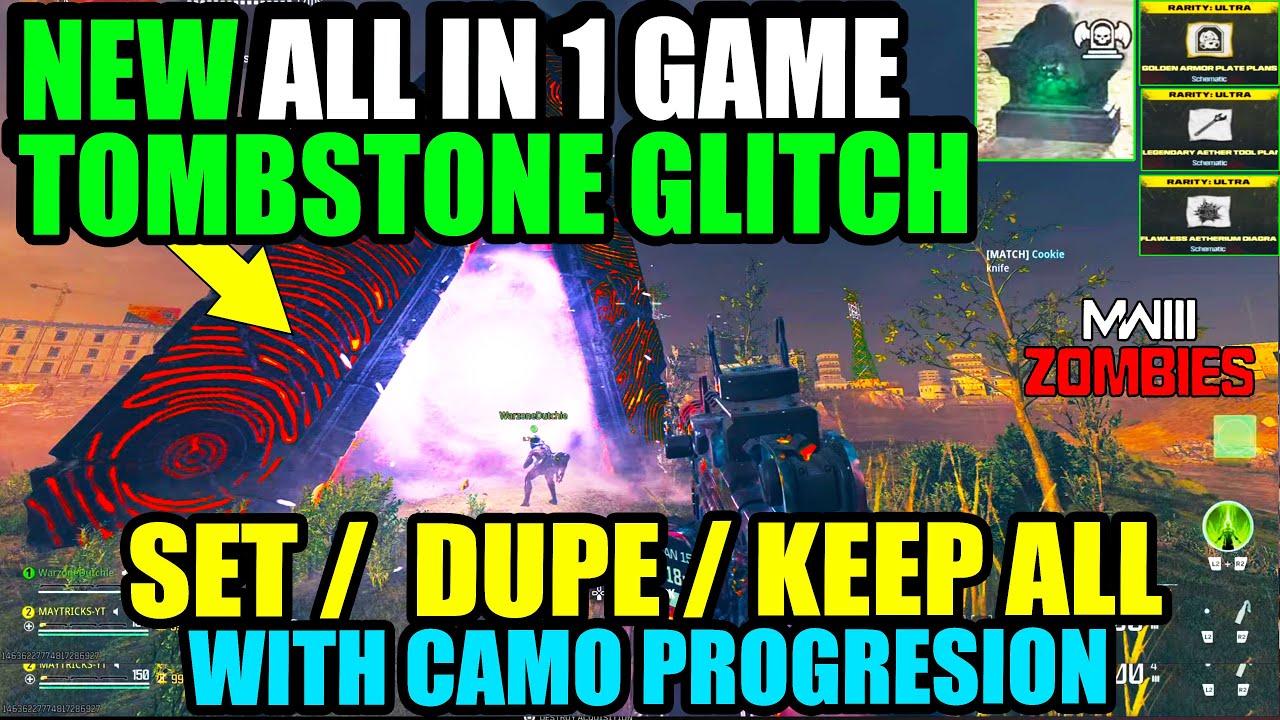 MW3 ZOMBIES GLITCH: *NEW*ALL IN 1 GAME TOMBSTONE GLITCH With CAMO ...