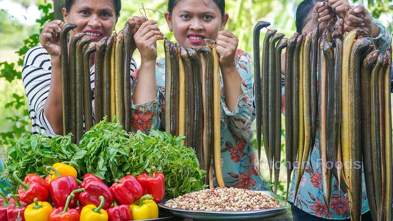 COOKING HOT SPICY EEL With CHILI & HOLY BASIL RECIPE IN VILLAGE ...