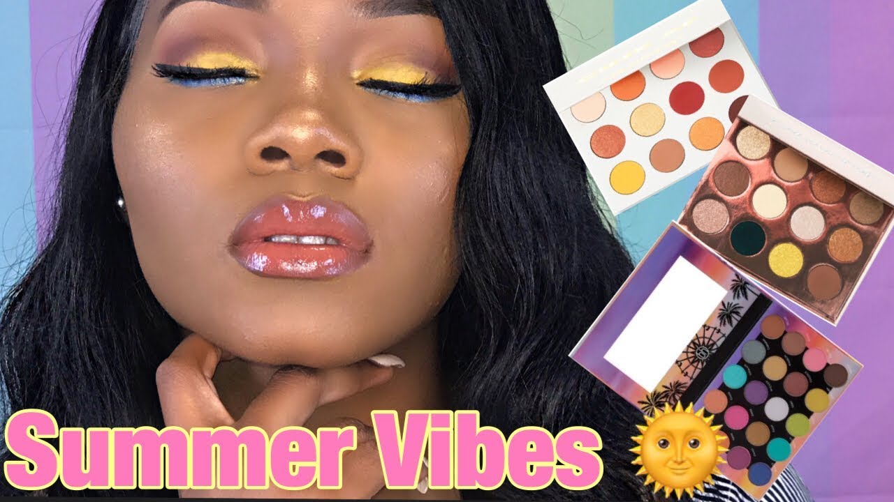 Tropical Summer | Yellow & Blue Makeup Tutorial | - YouTube