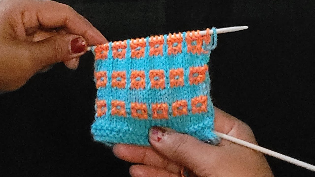 दो रंगों का नया डिब्बे वाला स्वेटर डिजाइन || two color knitting pattern ...