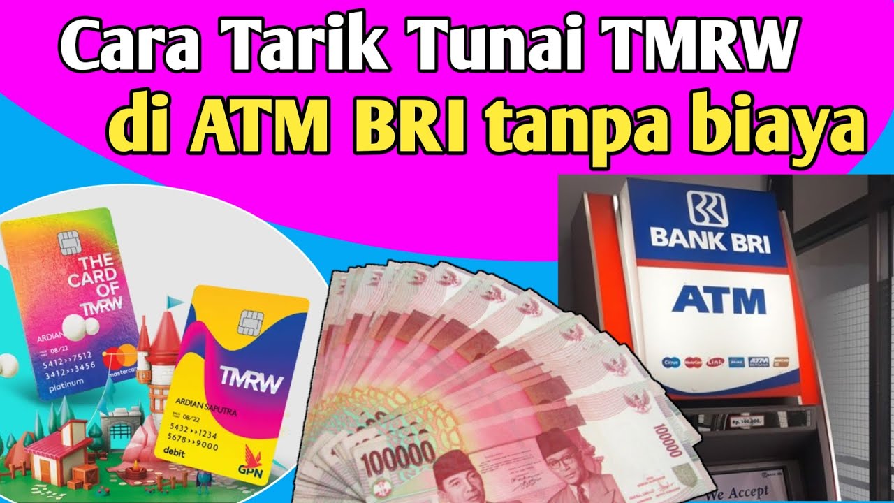 Cara tarik tunai TMRW di ATM BRI tanpa biaya. - YouTube
