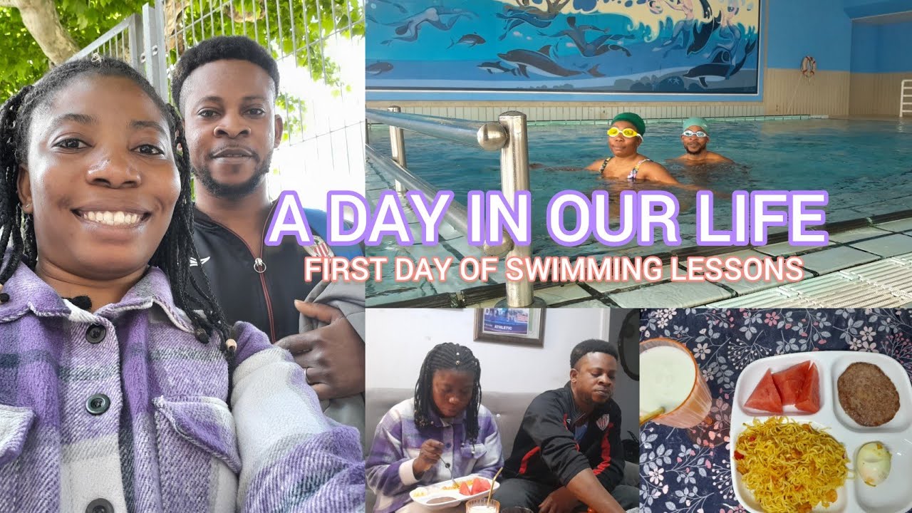 A day in my life { our first day of swimming 🏊‍♀️ lessons { couple vlog ...