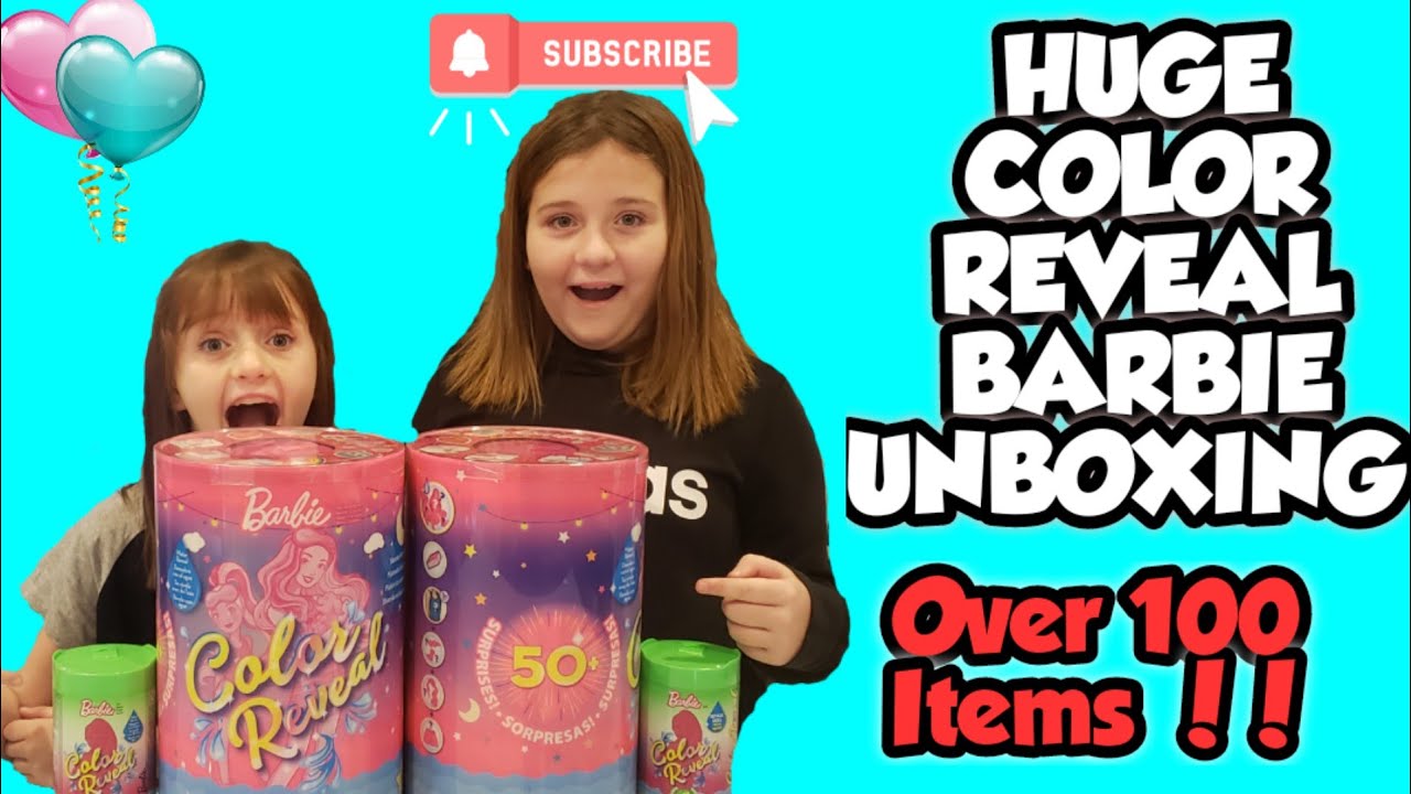 HUGE Color Reveal Barbie Unboxing / Slumber Party Fun / Color Reveal ...