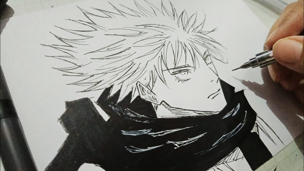 Drawing a Manga Page | Jujutsu kaisen | 呪術廻戦 | Gojo Satoru | Gege ...
