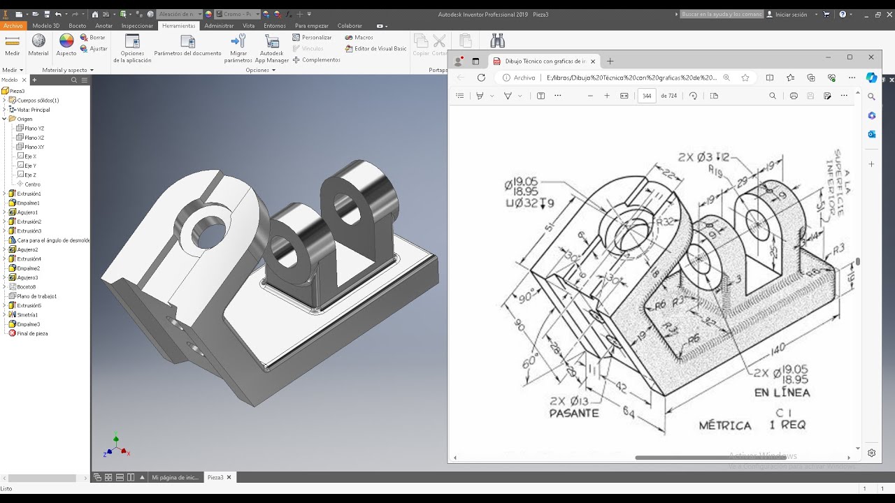 Soporte de control en Inventor 2019 - YouTube