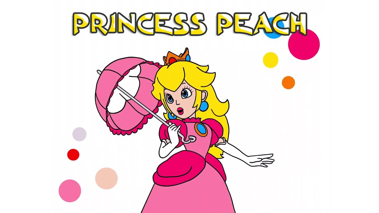 Draw and Color Princess Peach from Mario - YouTube
