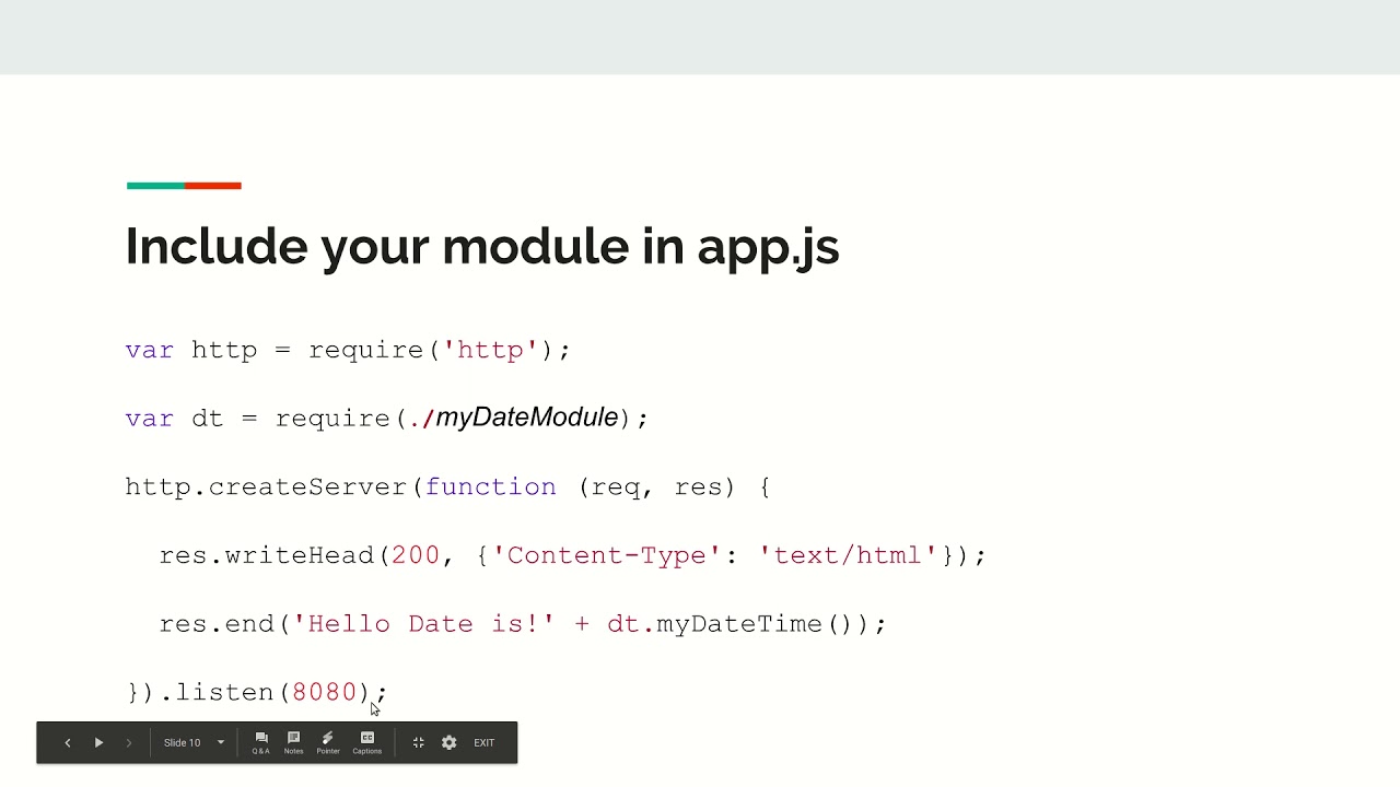 First App In Node Js And Introduction To Modules Youtube
