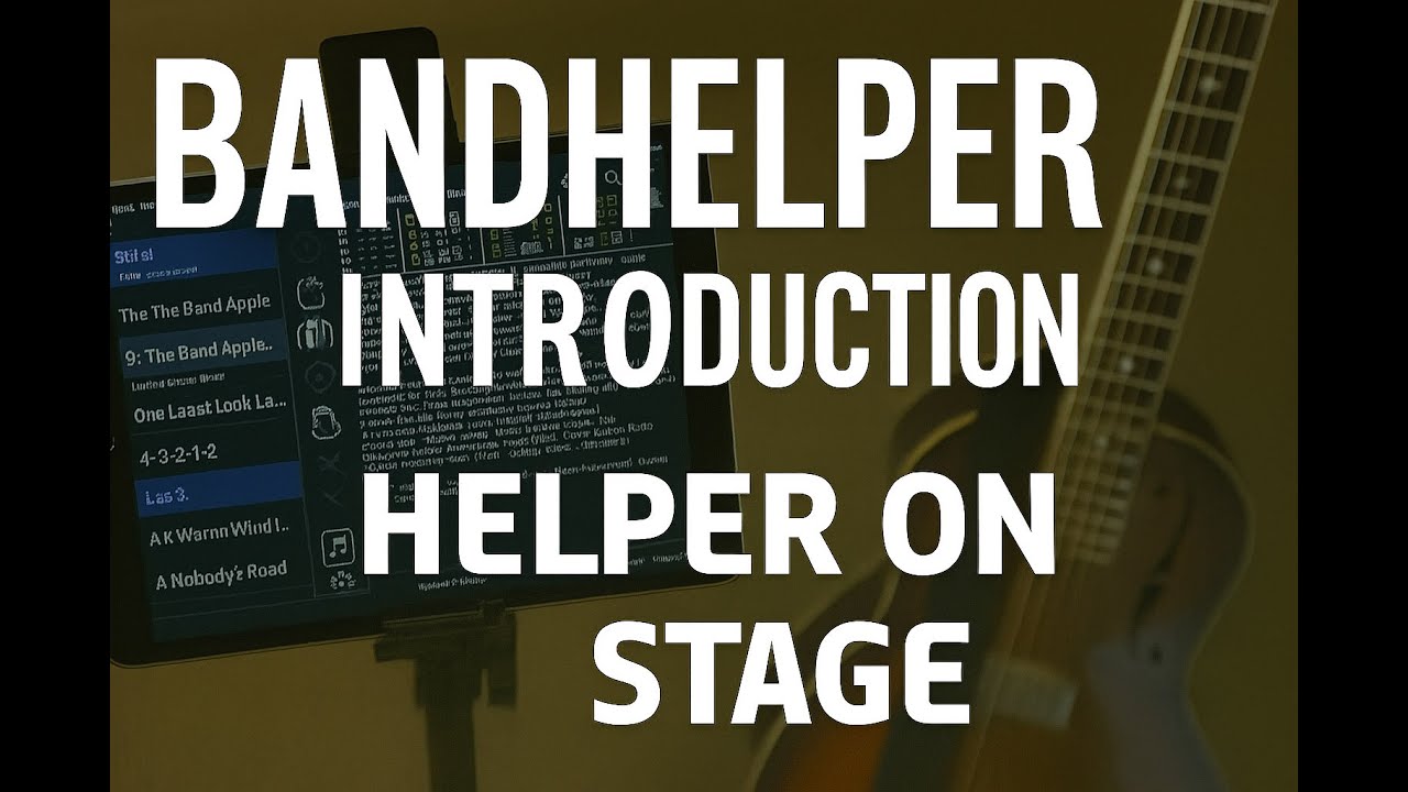 Let's start with Bandhelper as helper on stage, introduction - YouTube