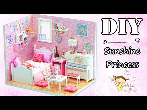 DIY Miniature Dollhouse Kit || Sunshine Princess - Pink Room - Relaxing Satisfying Video