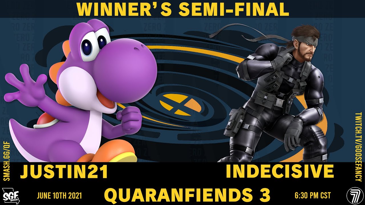 QF3 - Justin21 (Yoshi) vs. indecisive (Snake) - Winners Semi-Final ...