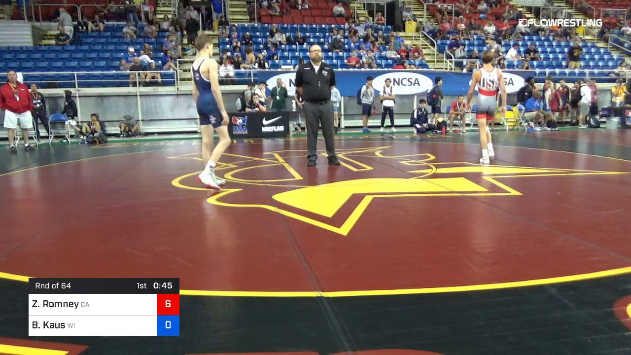 106 Lbs Rnd Of 64 Zeth Romney California Vs Benjamin Kaus Wisconsin ...