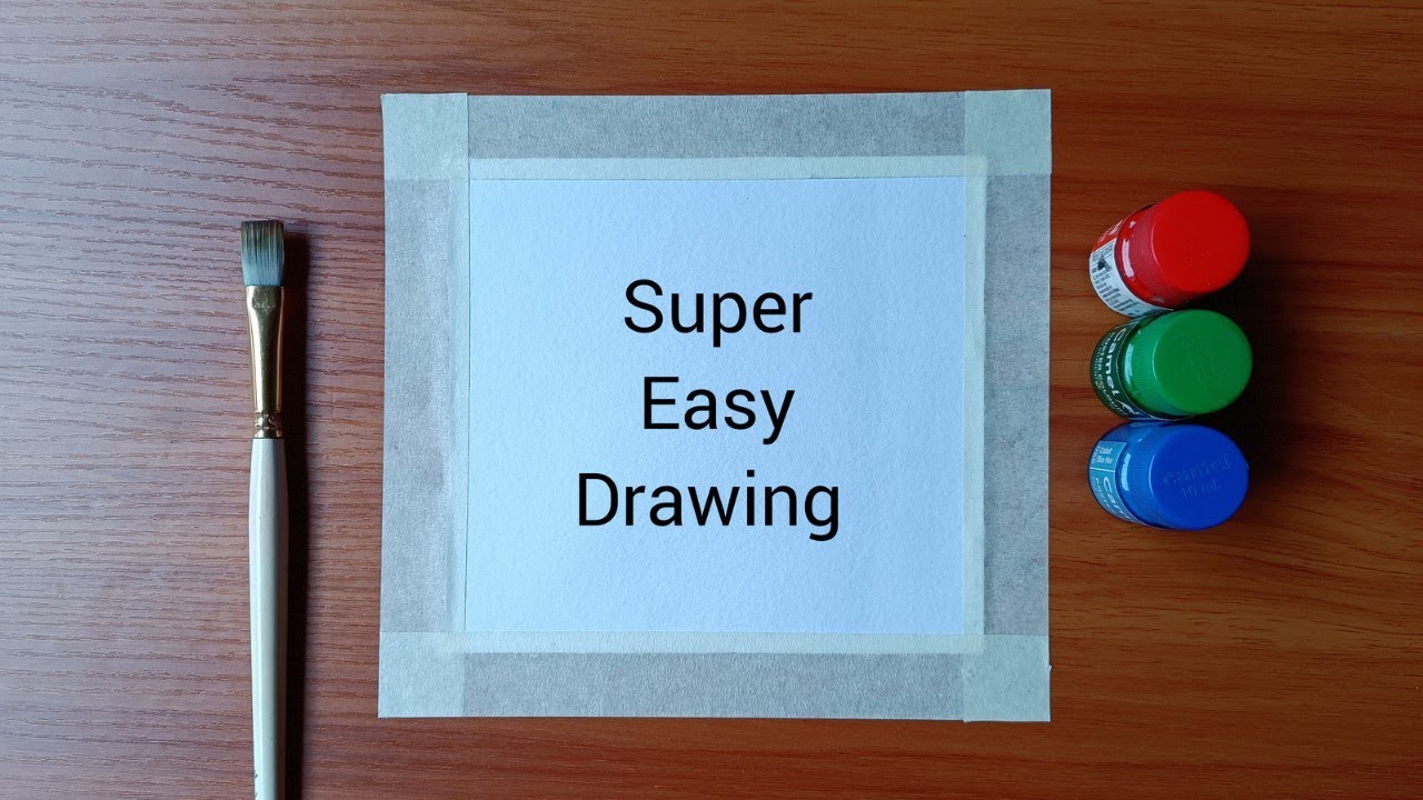 Super easy 4 poster colour drawing 😱/easy painting tricks/scenery ...