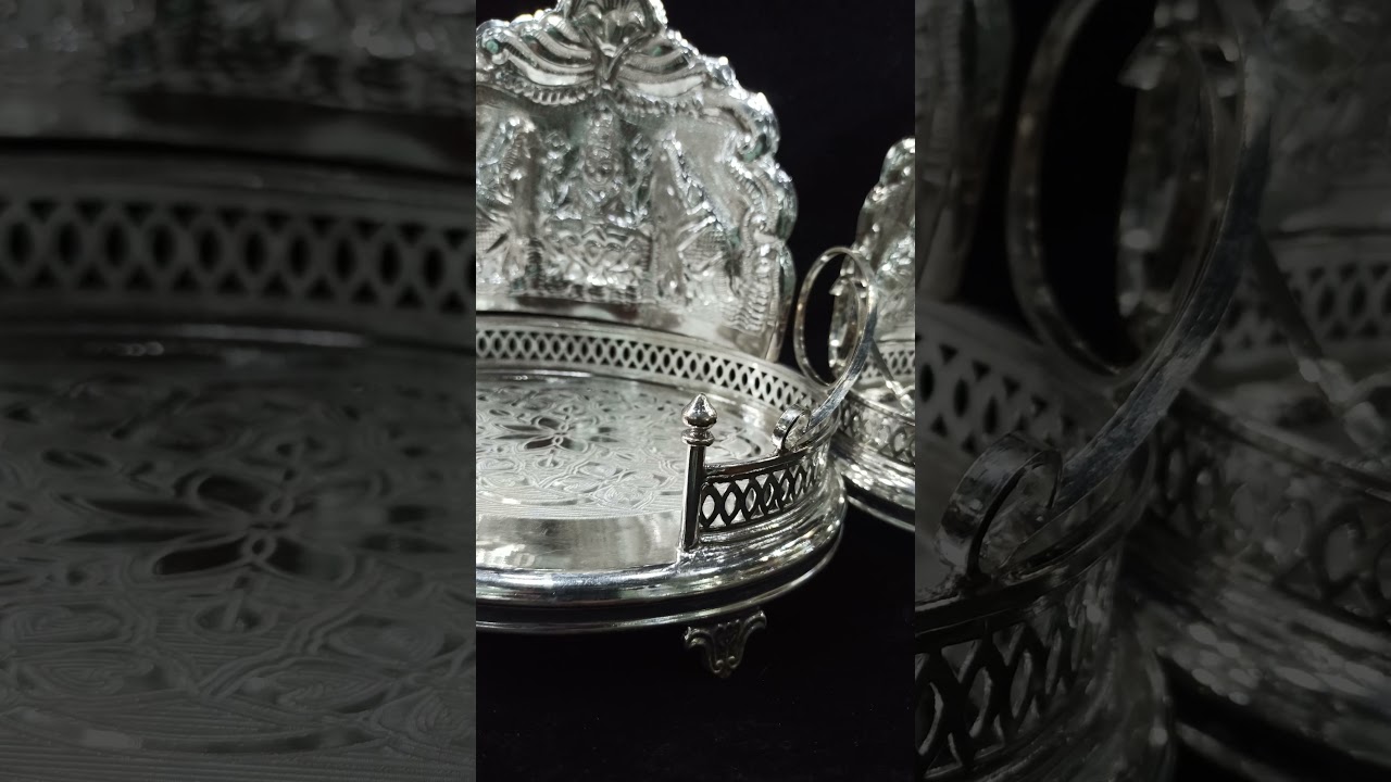 Pure Silver Special Gaja Lakshmi Simhasan - YouTube