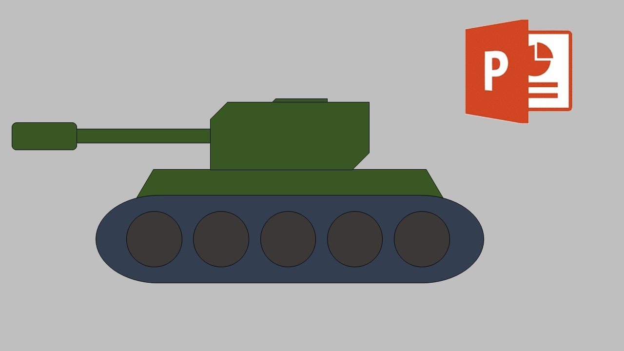 How to draw a Tank | Easy drawing | step by step | In MS PowerPoint ...