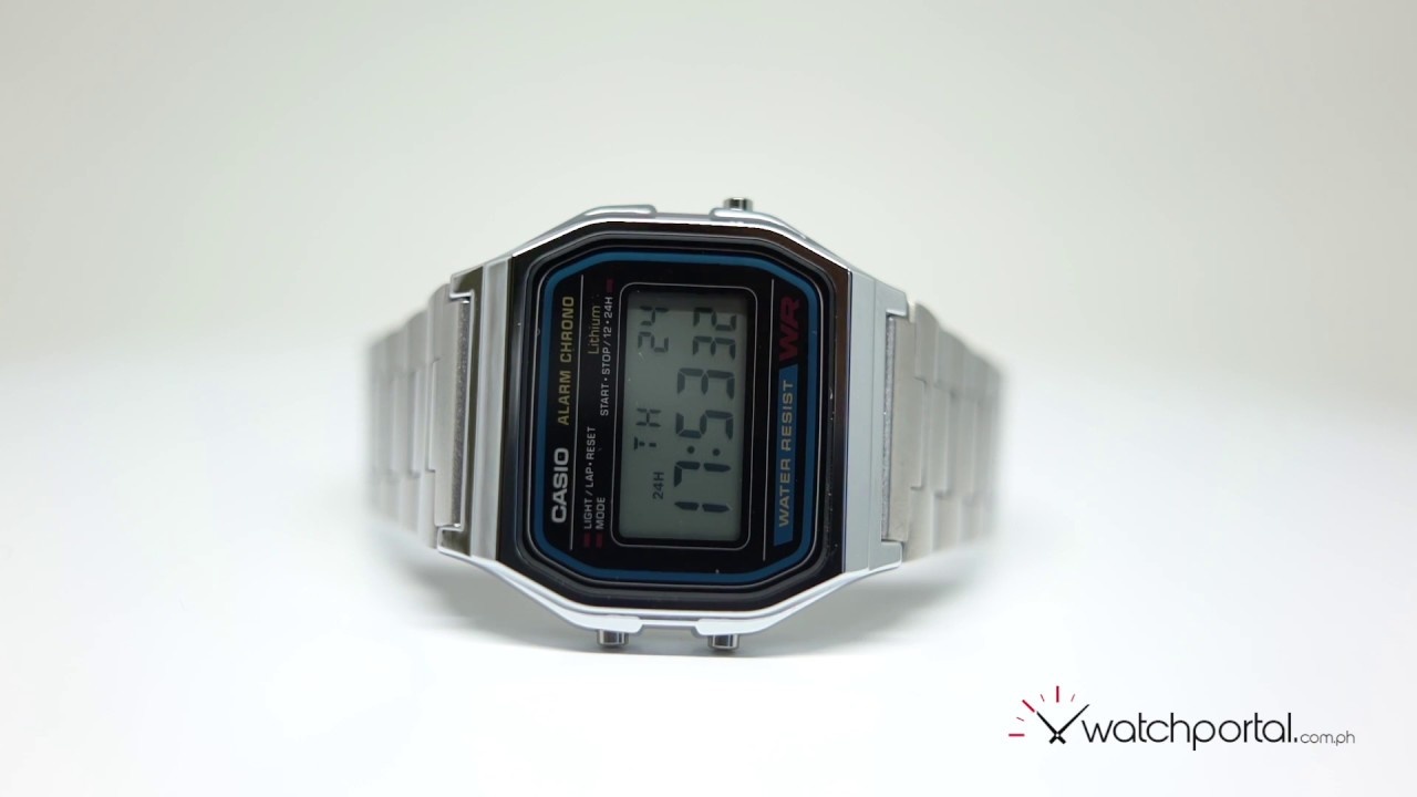 Casio Vintage A158WA-1D Silver Stainless Steel Watch For Men and Women ...