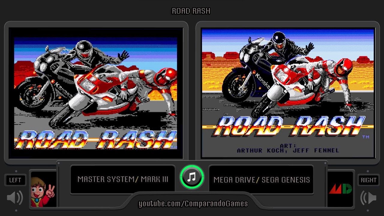 Road Rash (Master System vs Sega Genesis) Side by Side Comparison | Vc ...