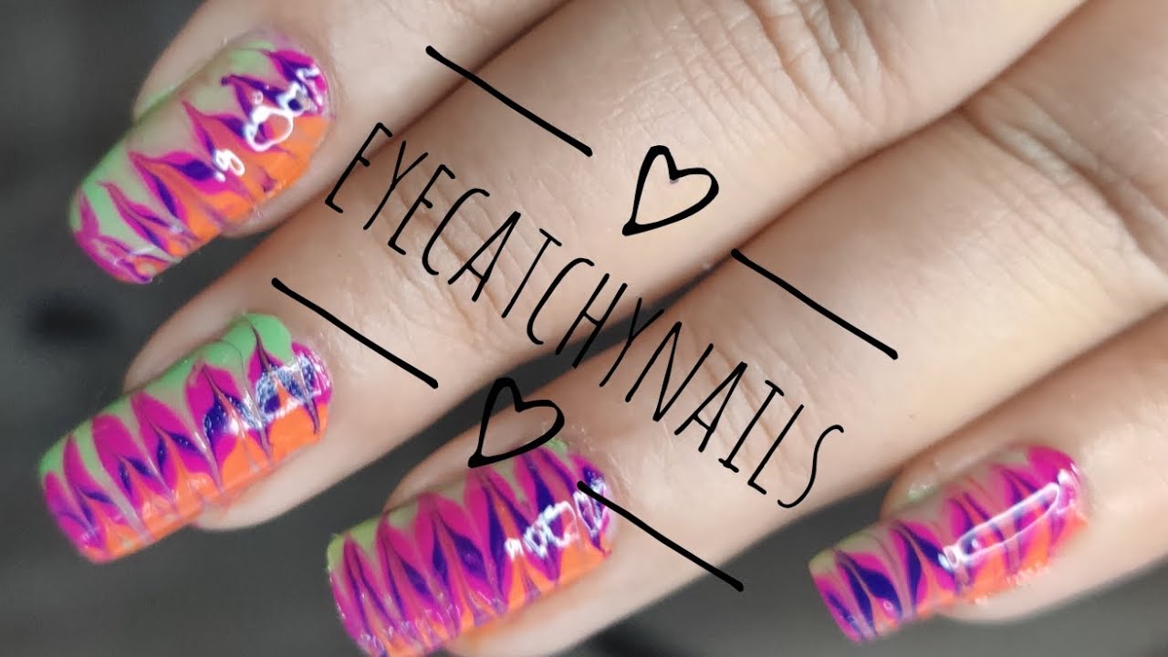 Diy Colourful Drag/Dry Marble Nail Art Design Tutorial #nailart #diy # ...