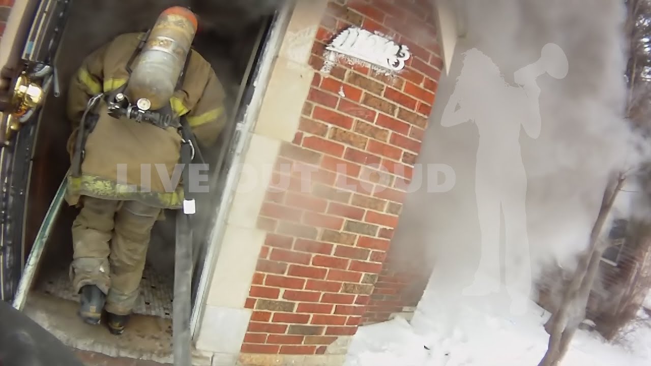 Detroit Fire Stock Footage | Detroit Fire Helmet Cam Fireman Enters ...