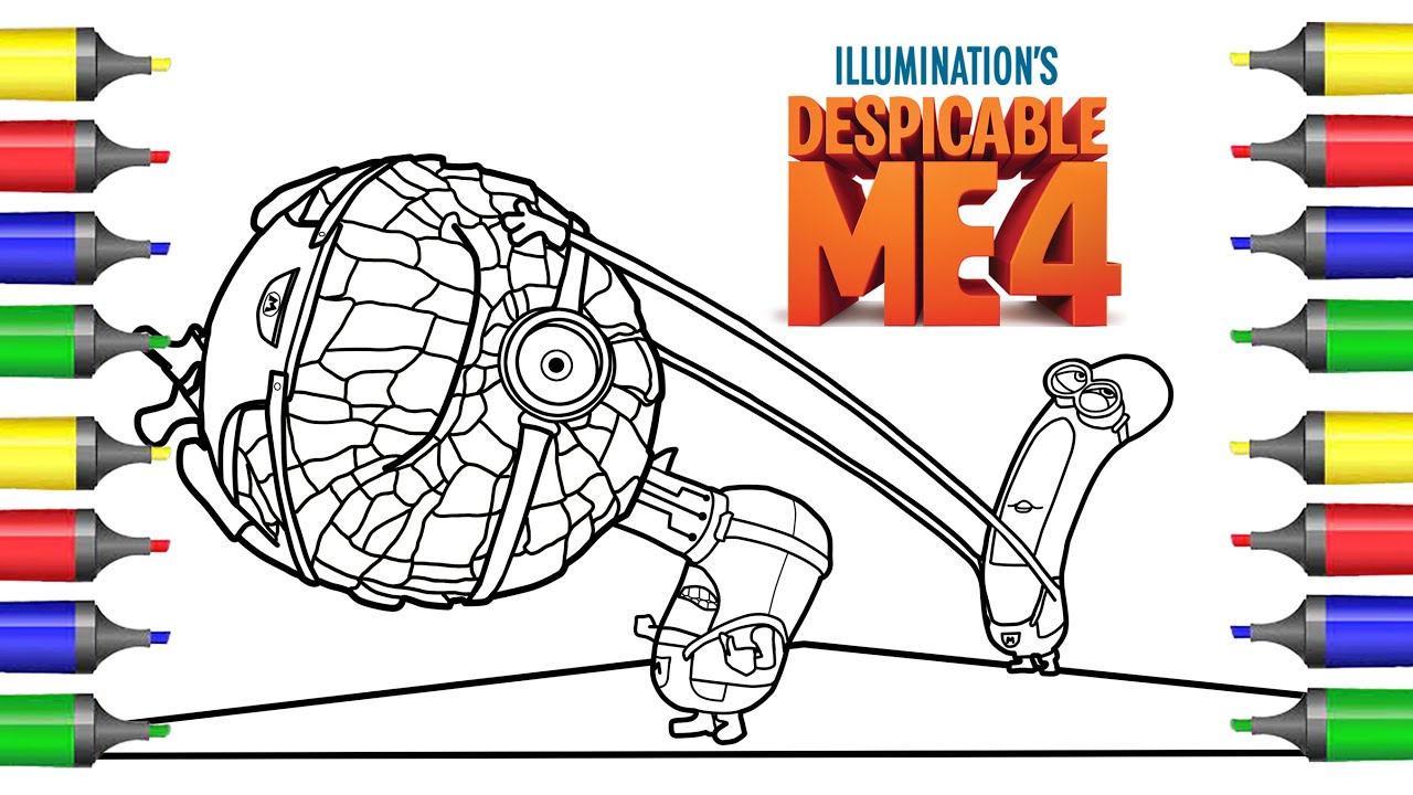 Mega Minions (Jerry, Dave, Tim, Gus, Mel) /Despicable Me 4 Coloring ...