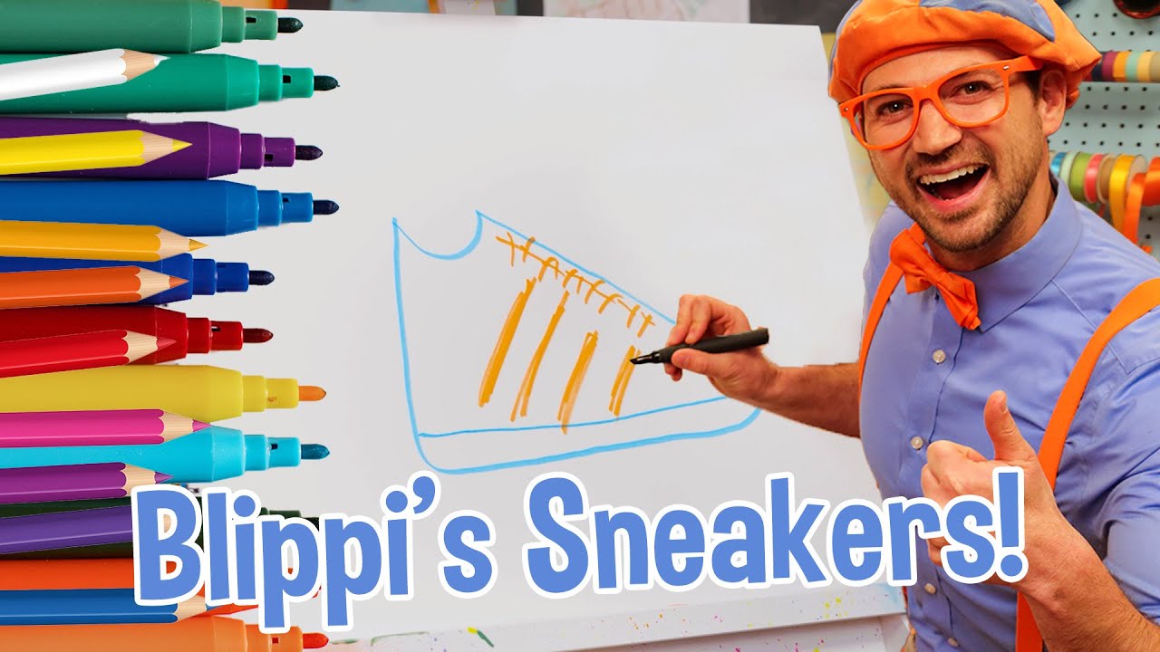 How To Draw Blippi's Sneakers | Draw with Blippi | Arts and Crafts For ...