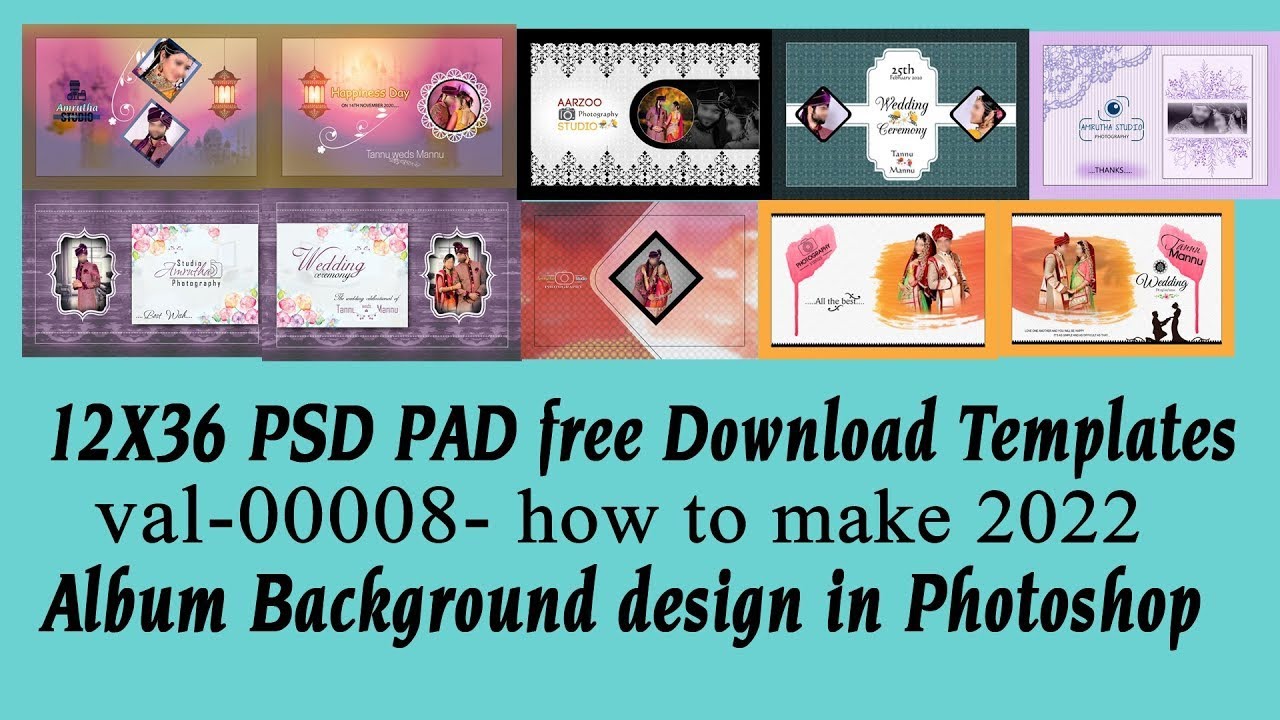 Free 12X36 PSD Cover pad || New DM psd 12x18 for Indian wedding Album ...