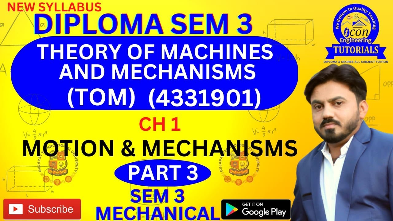 DIPLOMA SEM 3 THEORY OF MACHINES (TOM) || CH 1 || PART 3 | DIPLOMA SEM 3 MECHANICAL IMP FOR GTU ...