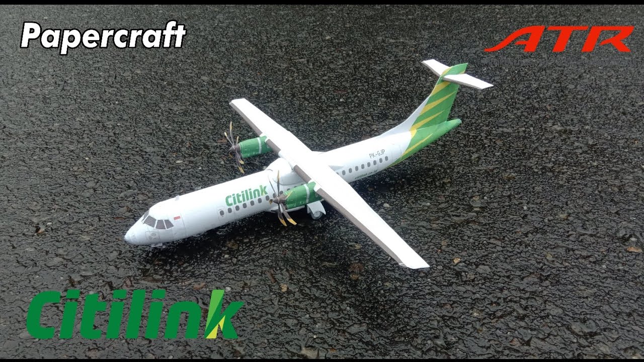 Papercraft ATR 72-600 CITILINK indonesia scale 1:72 stop motion video ...
