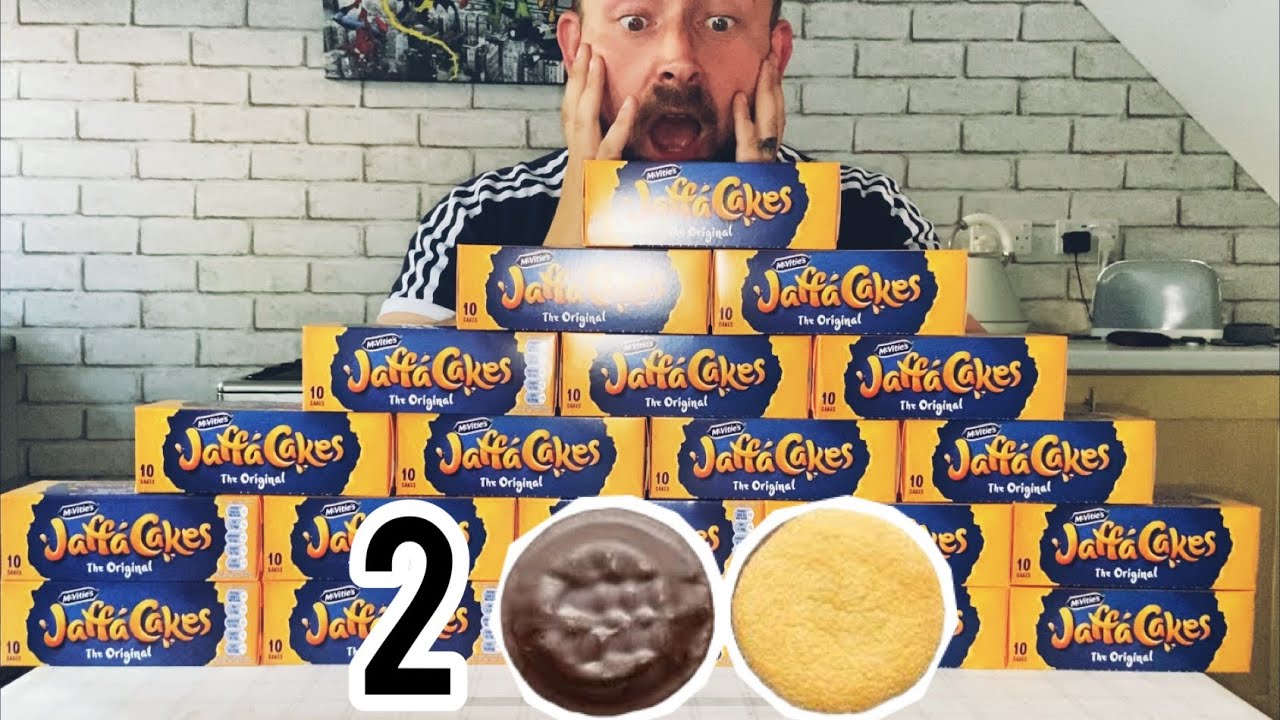 200 JAFFA CAKES IN 20MINS? CAN I BEAT @Beardmeatsfood? - YouTube