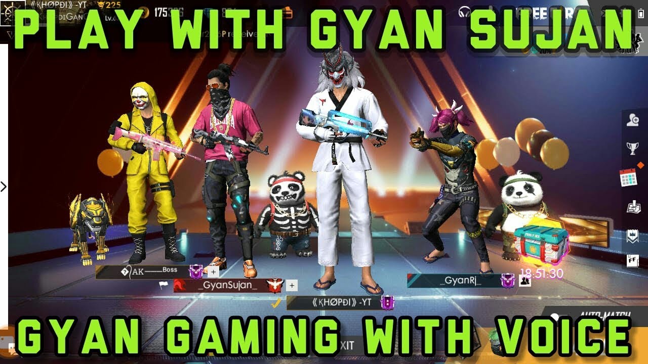I Played With Gyan Gaming - Garena Free Fire - Khopdi YT - YouTube
