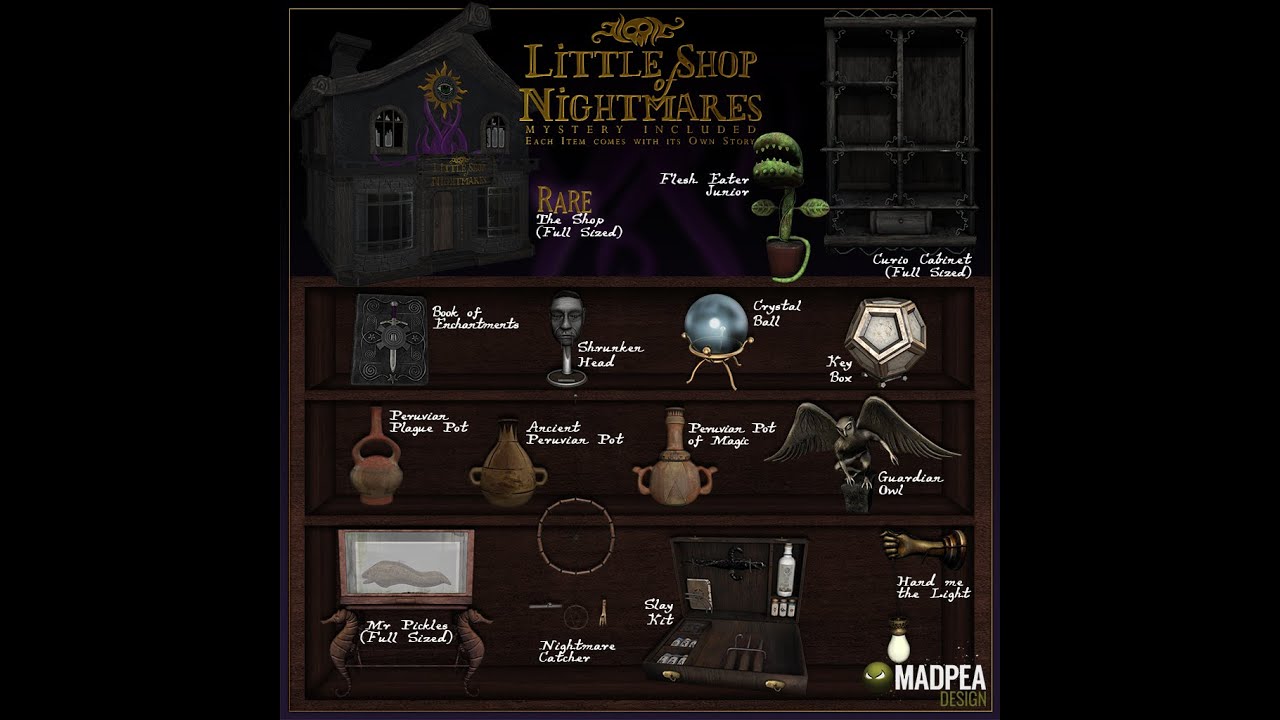 2021 1 12 VWT Second Life @ LITTLE SHOP OF NIGHTMARES, by MadPea - YouTube