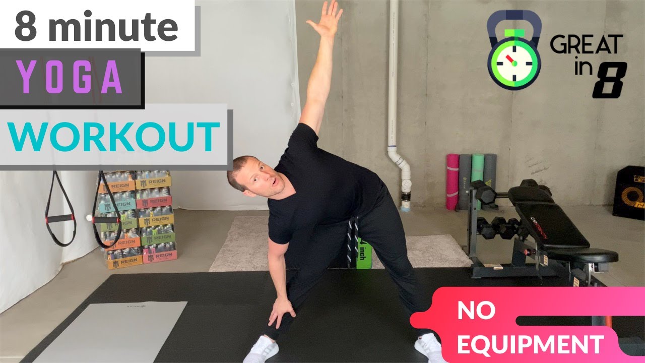 8 Minute YOGA HIIT Home Workout (No Equipment) | GREAT in 8 (8) - YouTube