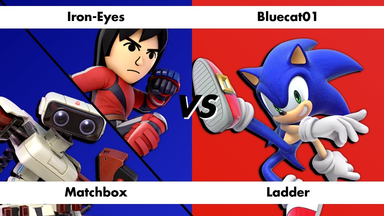 Matchbox Ladder Iron-Eyes (Mii Brawler/ROB) vs Bluecat01 (Sonic) - YouTube