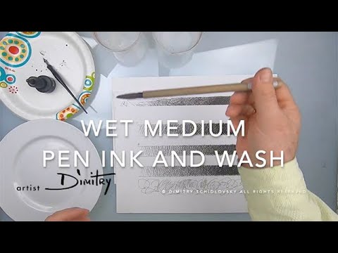Drawing - Wet Medium Pen, Ink and Wash - YouTube