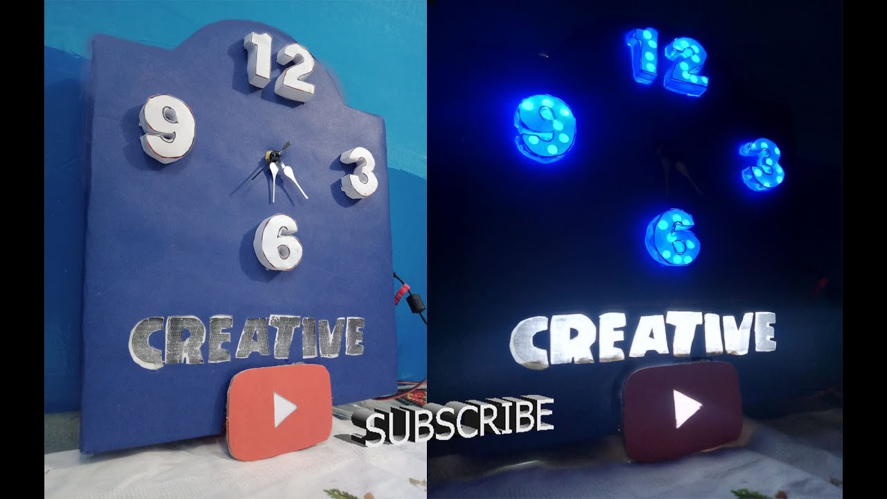 3D LIGHT CLOCK DIY YouTube PLAY BUTTON - YouTube