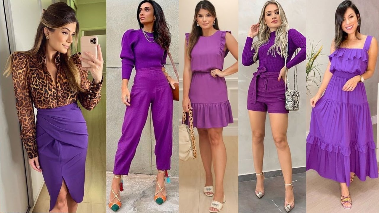 OUTFITS COLOR MORADO DE MODA Y TENDENCIA 2021/COMBINA DIFERENTES TONOS ...