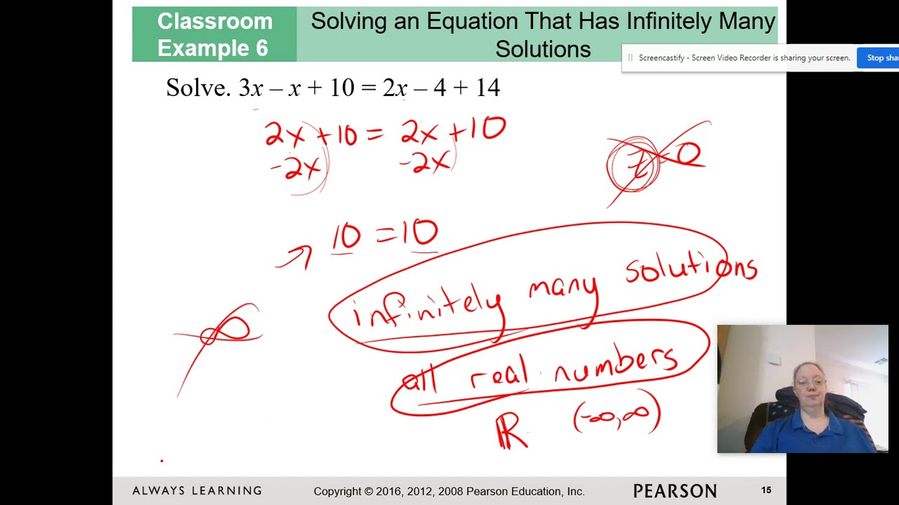 Math 95 - Section 2.3 - More on Solving Linear Equations - YouTube