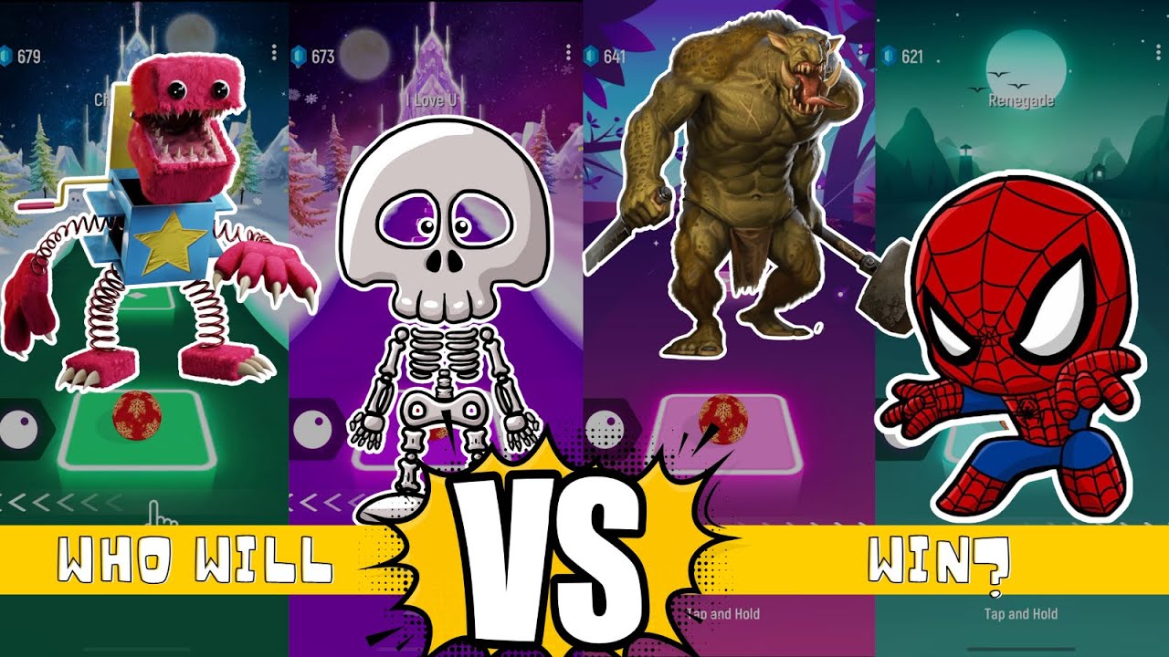 Poppy Playtime Boxy Boo vs Skeleton vs Troll Big Giant vs Spiderman ...