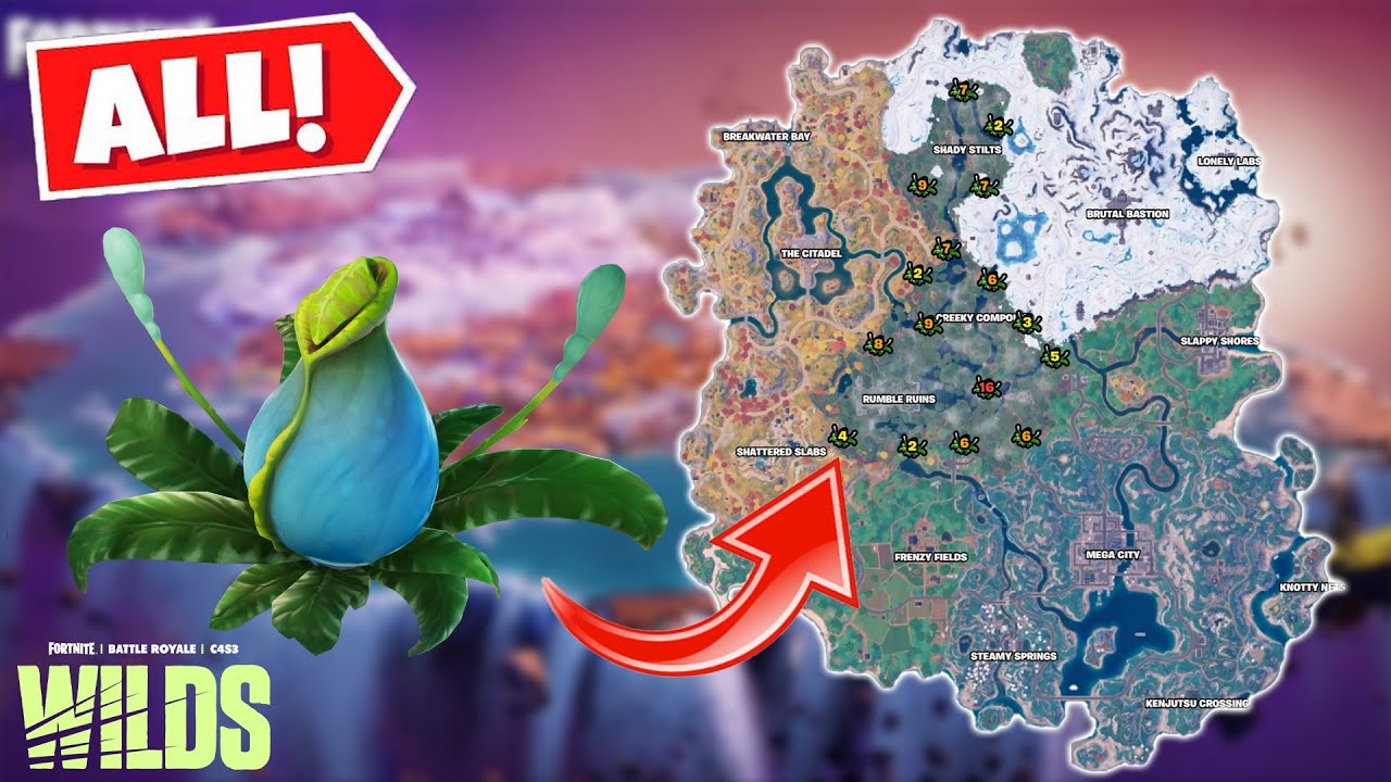 *ALL* Fortnite Chapter 4 Season 3 Slurp Plants Locations #fortnitewilds ...