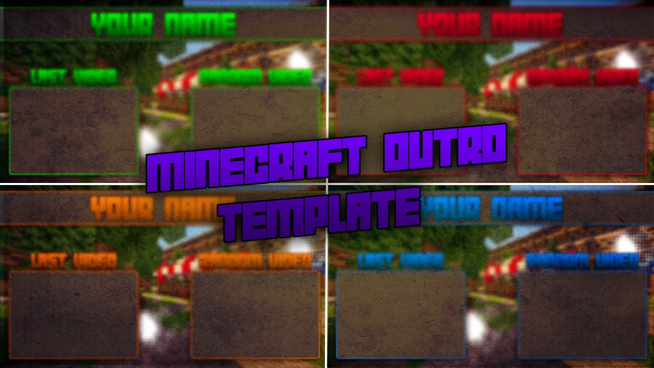 Minecraft Outro Template (Download link In the description) - YouTube