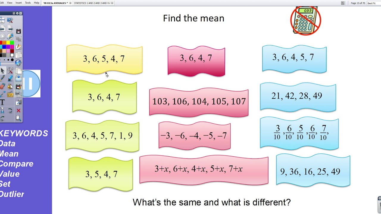 Year 8 Sets 1 3 Statistics 7 Comparing Data Using the Mean - YouTube