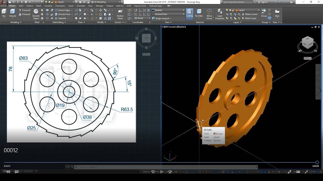 Autocad 2018 3d Tutorial For Beginners Youtube